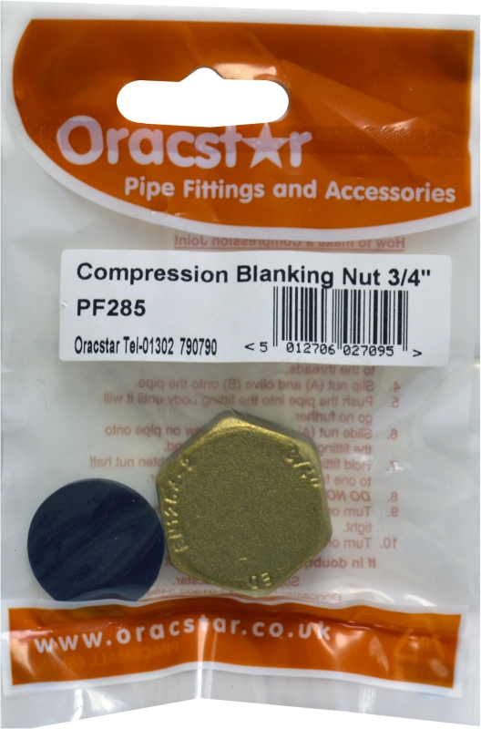 Compression Blanking Nut 3/4" - Timbermills