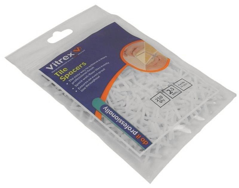 VITREX WALL TILE SPACERS 2.5MM PACK 250 - Timbermills