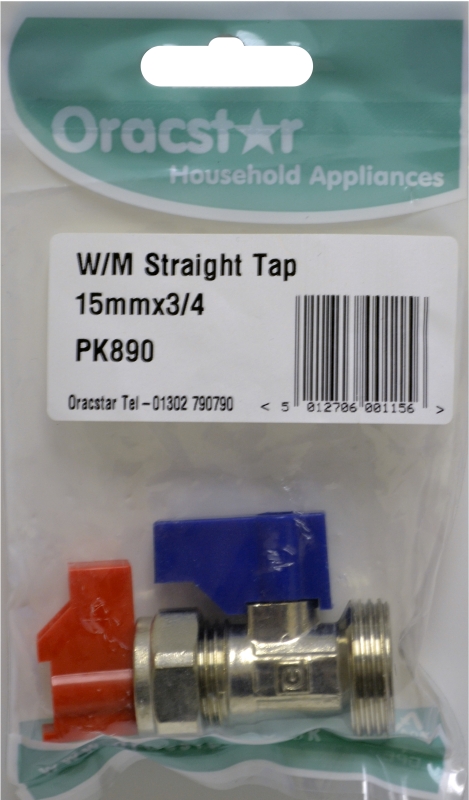 Washing Machine Valve with Tap 15mm x 3/4 - Timbermills