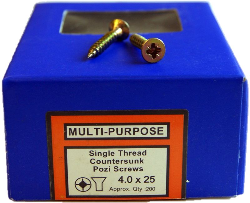 Wood Screw Pozi YZP 4 x 25mm - Timbermills