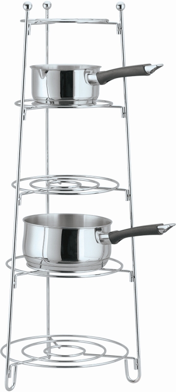 Chrome 5 Tier Pan Stand - Timbermills
