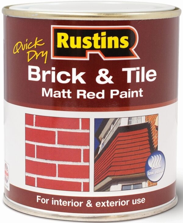 Rustins Brick & Tile Paint Matt Red 250ml - Timbermills