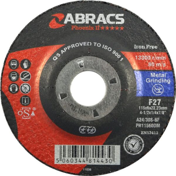 Metal Grinding Disc 115x6x22mm - Timbermills