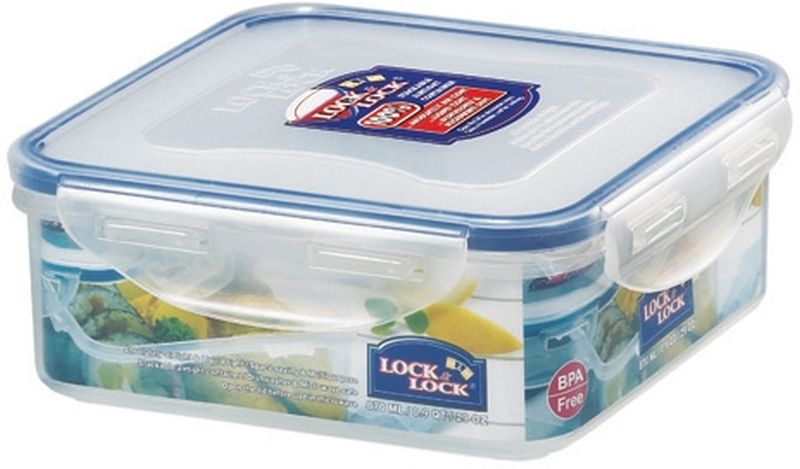 Lock & Lock 870ml Square Box - Timbermills